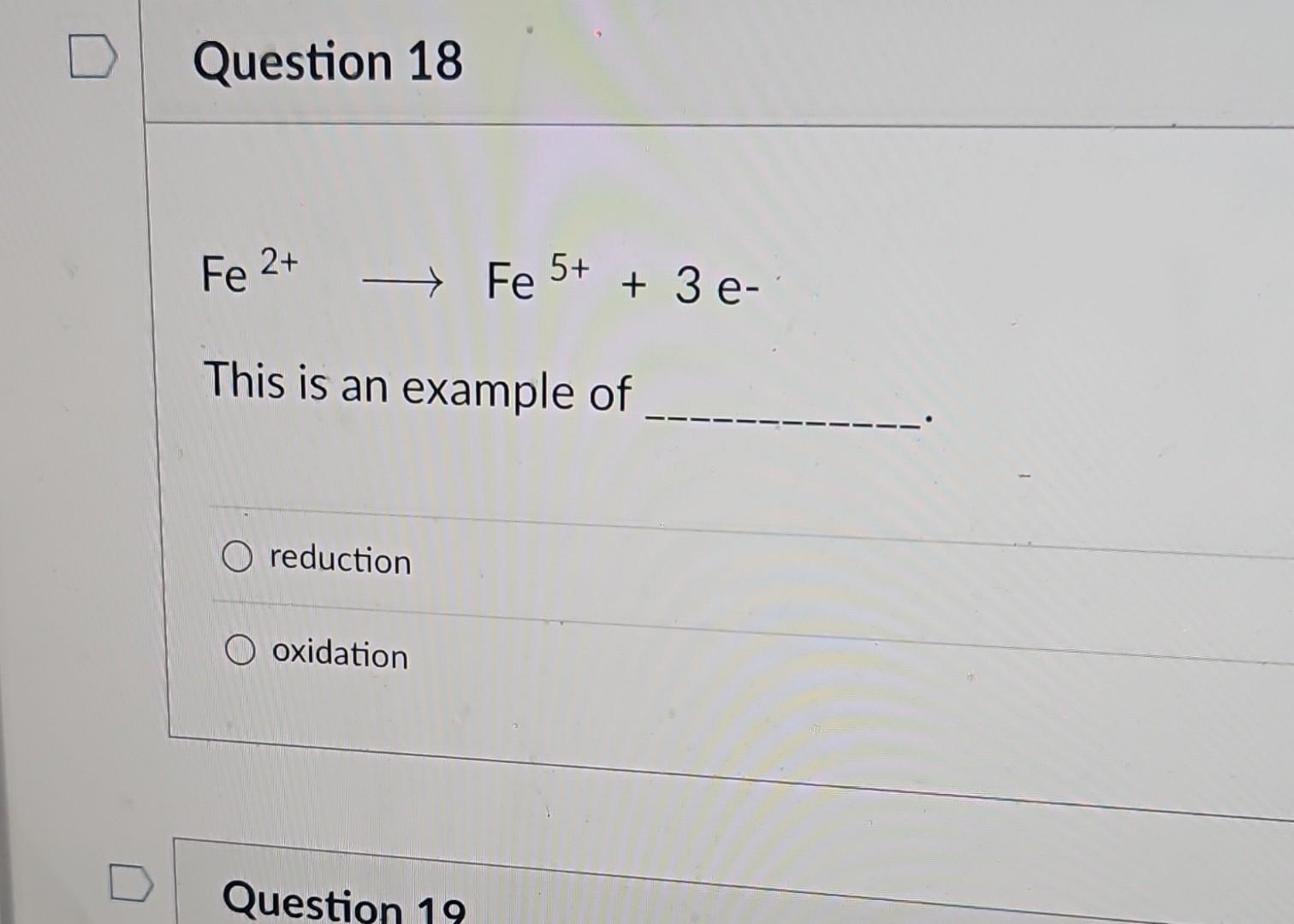 Solved This is an example of reduction oxidation | Chegg.com