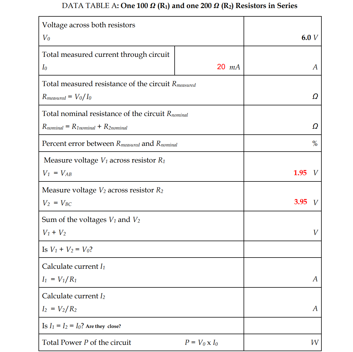 Solved General Physics Lab Experiment Series and Parallel | Chegg.com