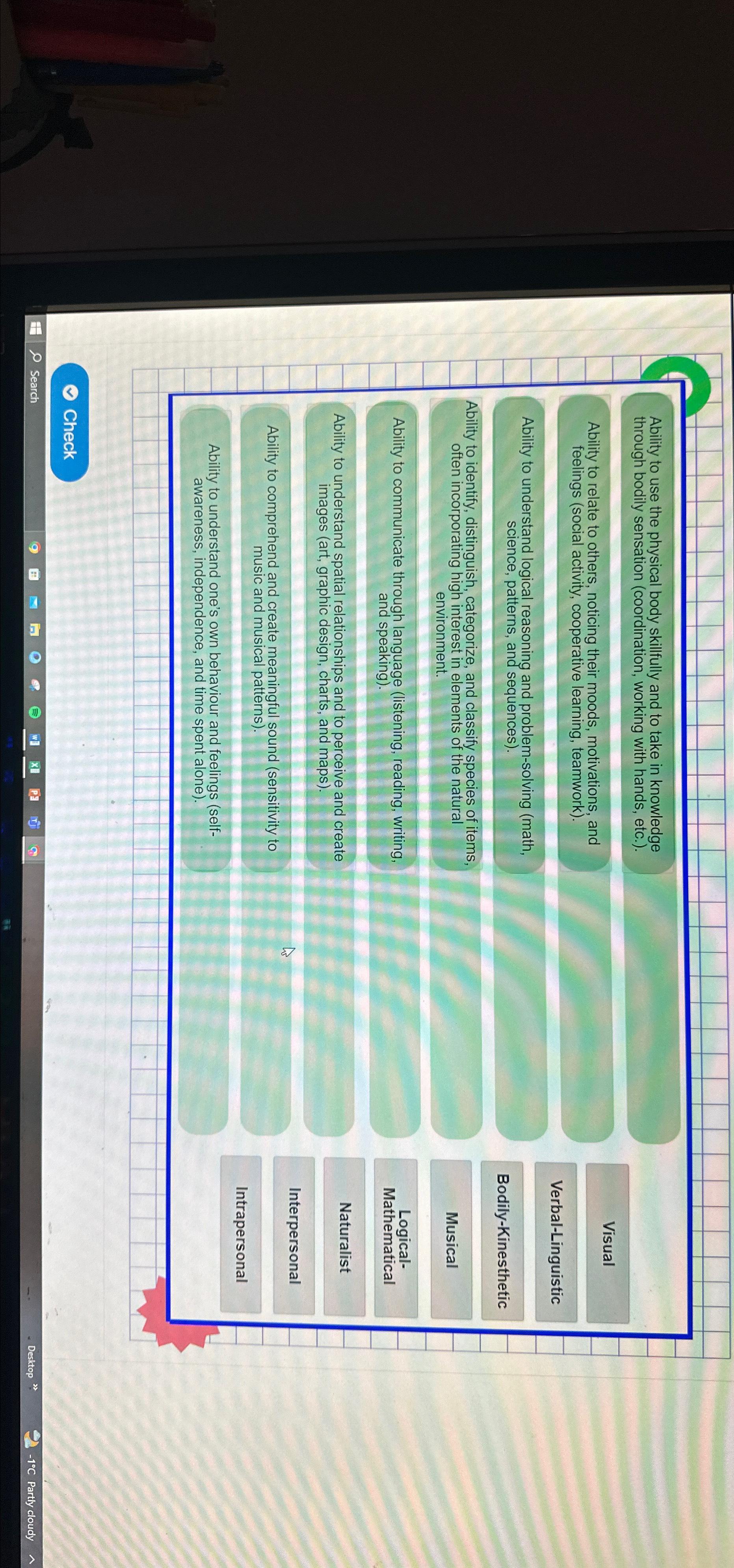 Solved Ability to use the physical body skillfully and to | Chegg.com