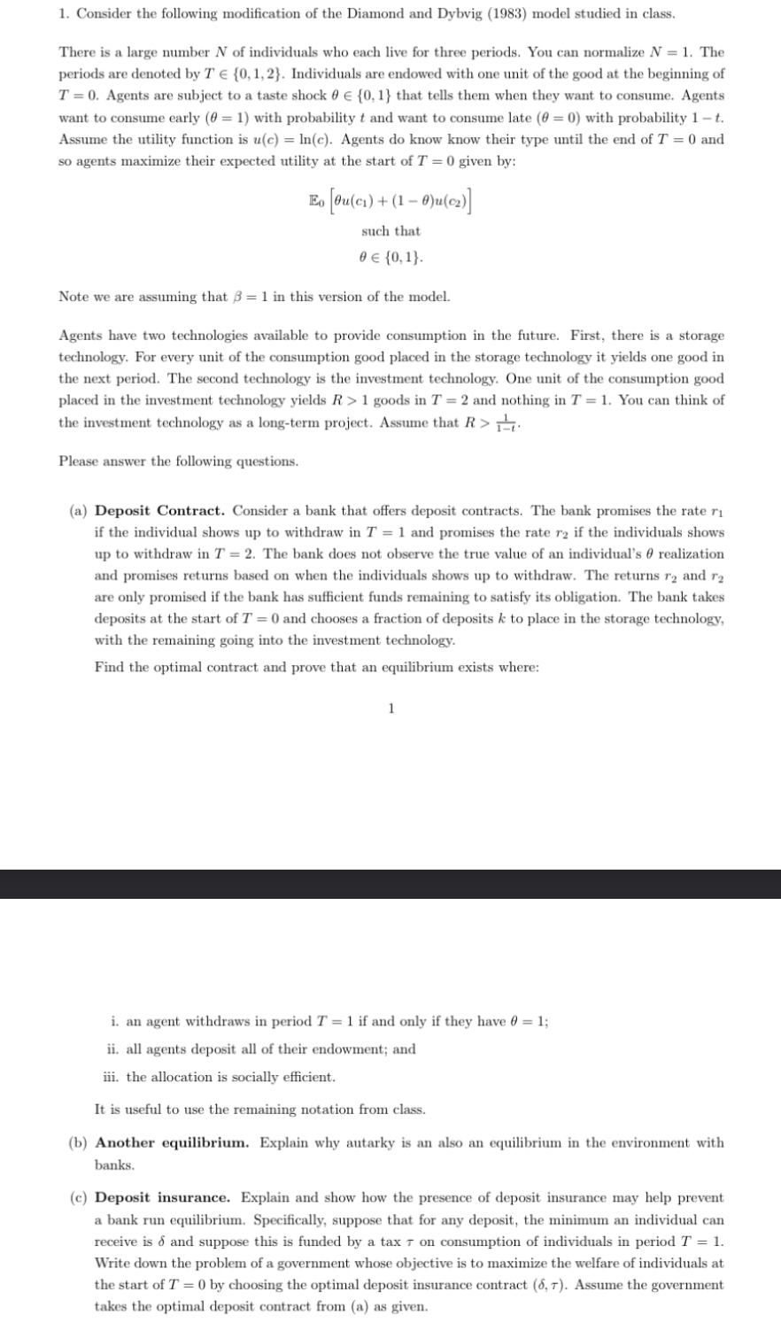 Solved Consider the following modification of the Diamond | Chegg.com