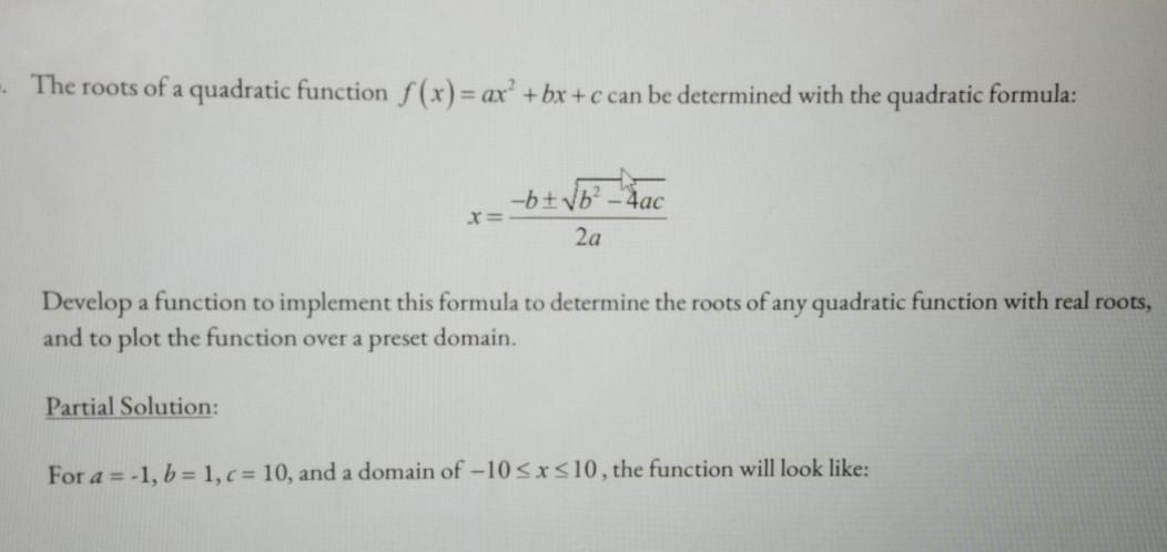 Solved The roots of a quadratic function f(x) = ax + bx + c | Chegg.com