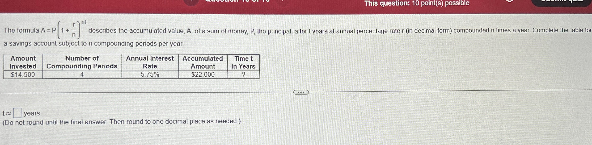 Solved This question: 10 ﻿point(S) ﻿possibleThe formula | Chegg.com
