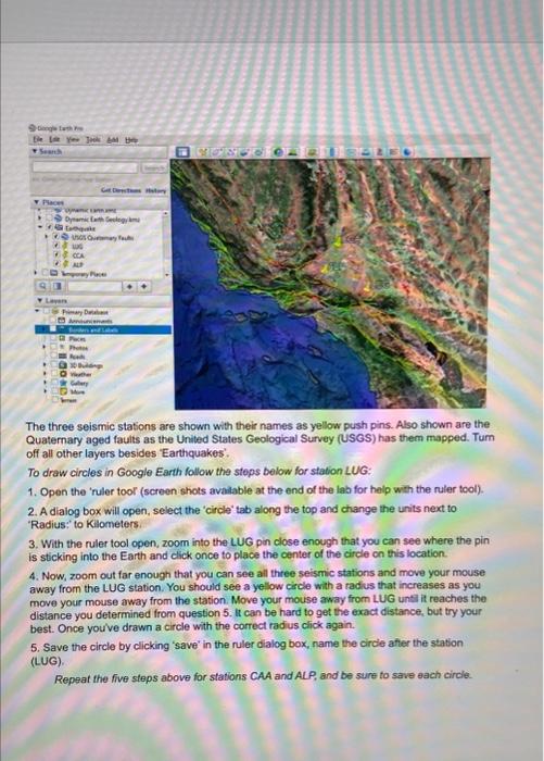 Solved all questions are related and google earth shall be | Chegg.com