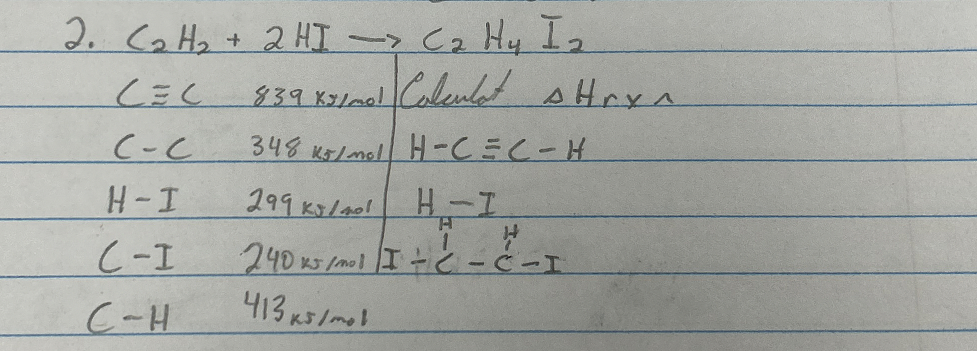 Solved C2H2+2HI→C2H4I2C-=C,839krmad Colmed | Chegg.com