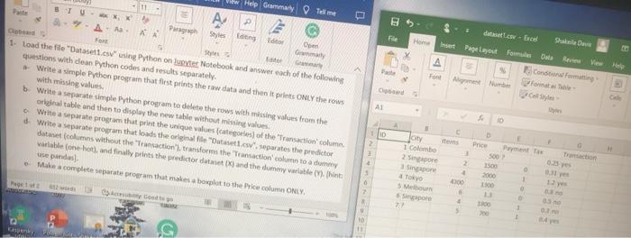 Solved questions with doan Python codes and results | Chegg.com