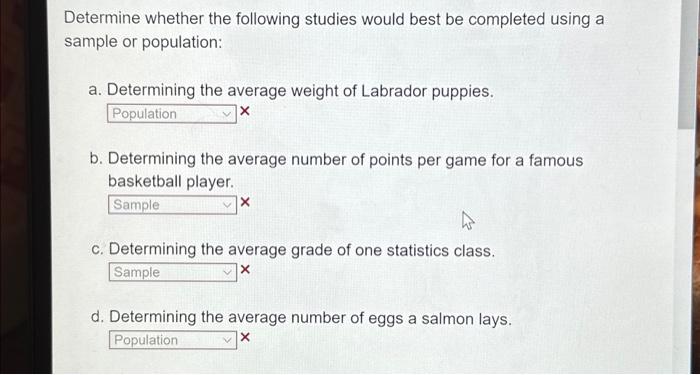 Solved Determine whether the following studies would best be | Chegg.com