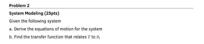 Solved Problem 2 System Modeling (25pts) Given the following | Chegg.com