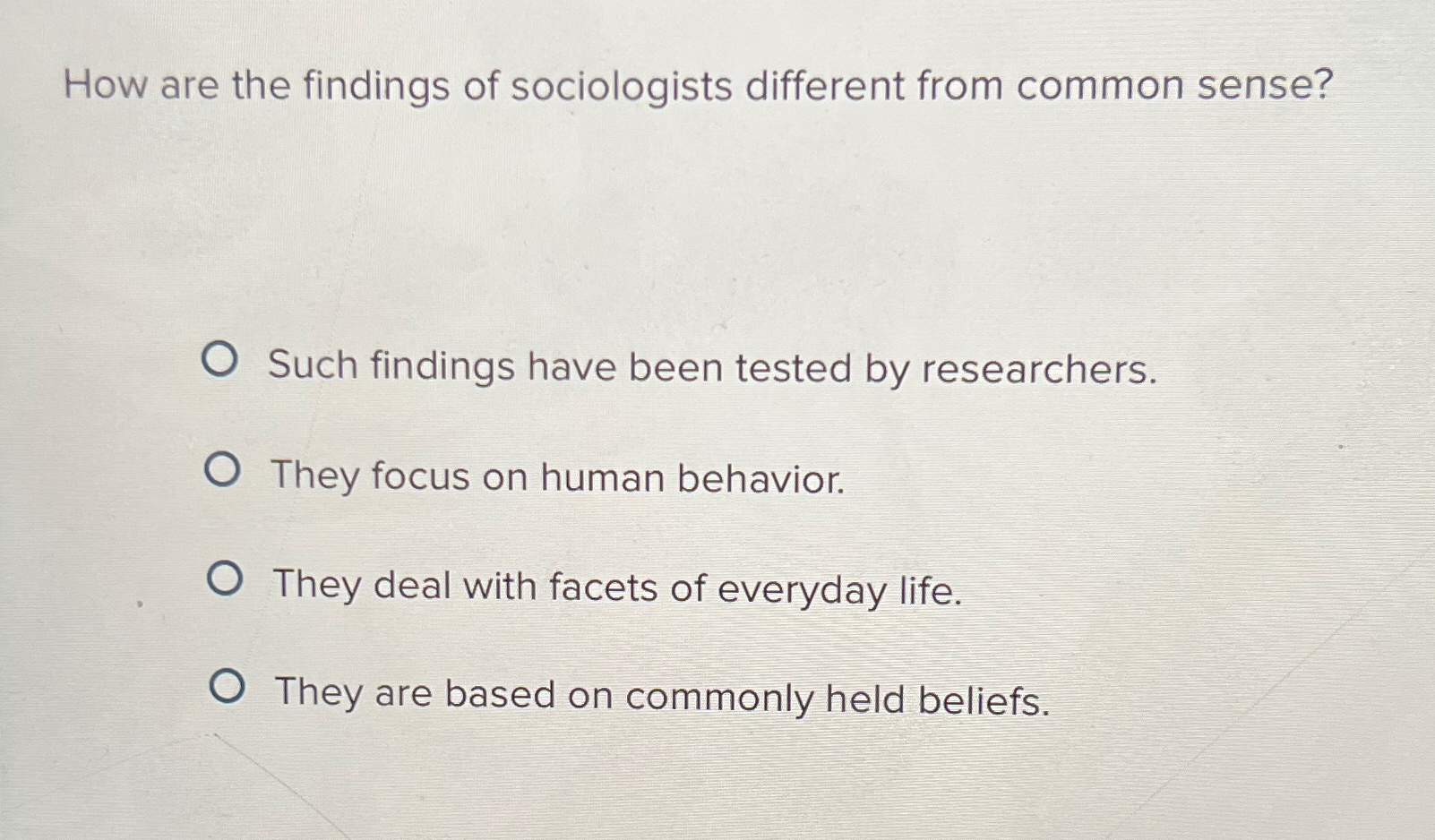 Solved How are the findings of sociologists different from | Chegg.com