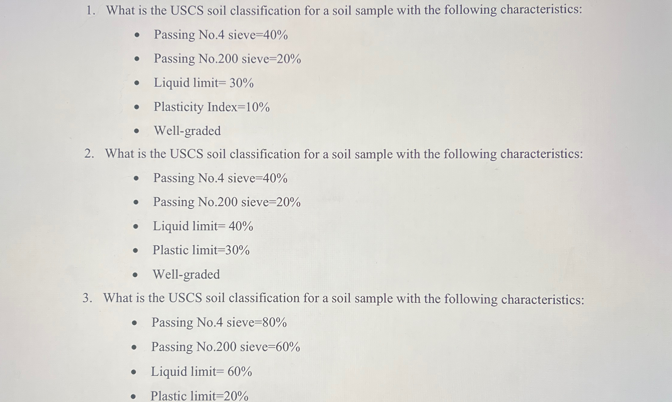 Solved What is the USCS soil classification for a soil | Chegg.com