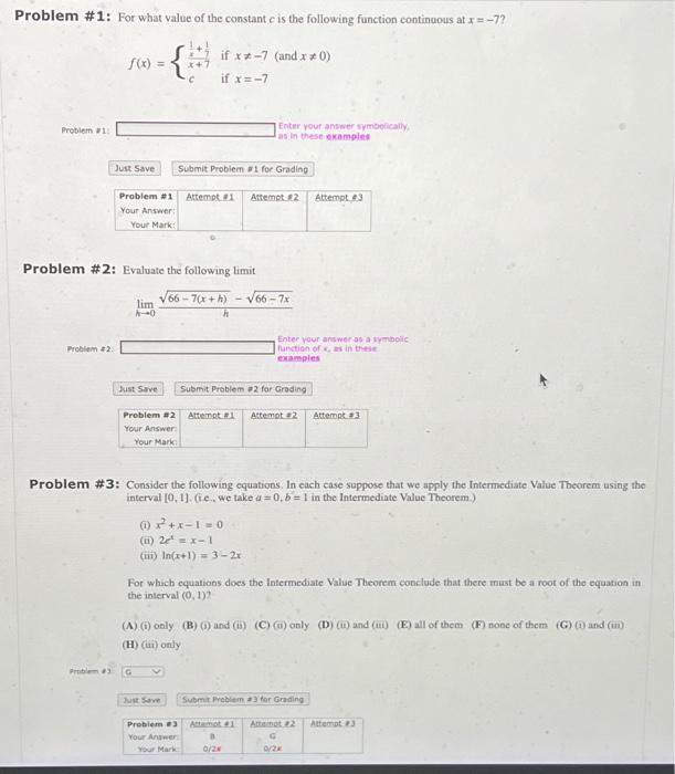Solved Problem \#1: For what value of the constant c is the | Chegg.com