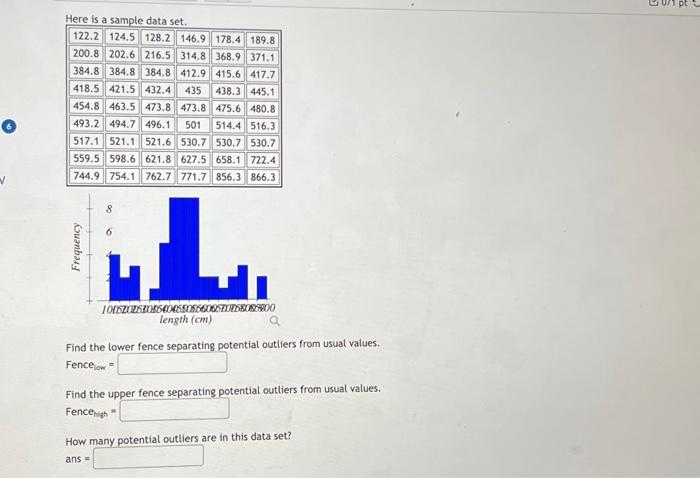 Solved Here is a camnle data ent Find the lower fence | Chegg.com