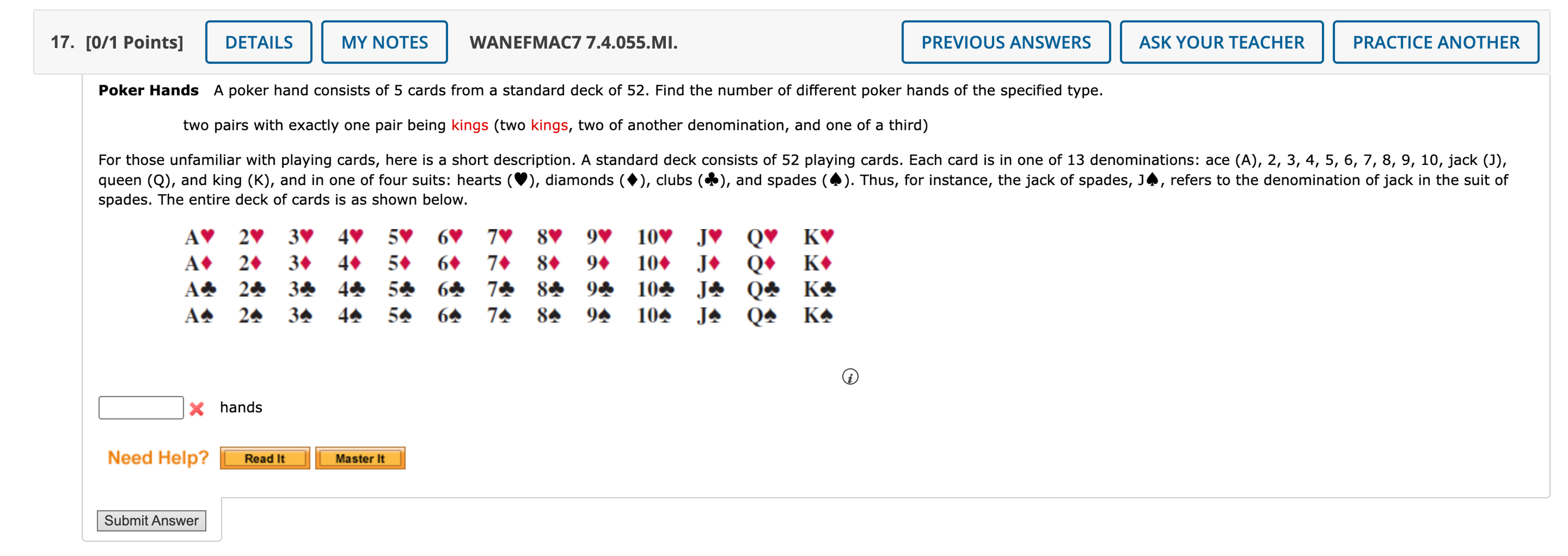 Solved Poker Hands A poker hand consists of 5 ﻿cards from a | Chegg.com