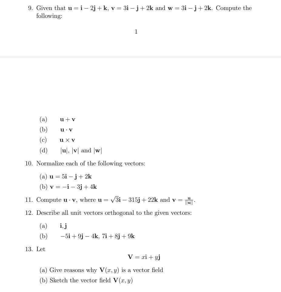 Solved 1. For any arbitrary vectors u1,u2,…,un, prove that | Chegg.com