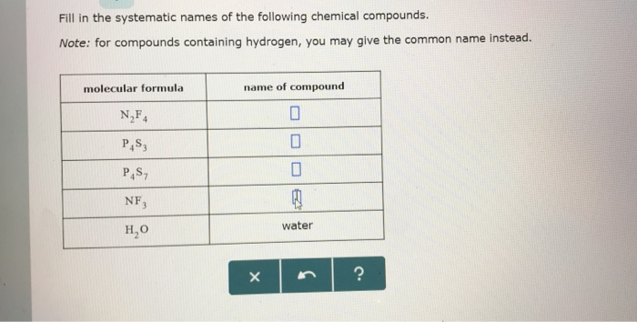 Solved Fill in the systematic names of the following | Chegg.com