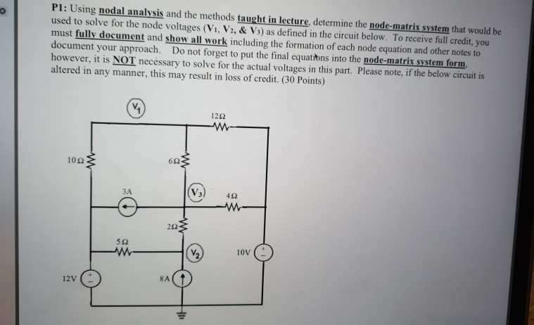 Solved P1: Using nodal analysis and the methods taught in | Chegg.com
