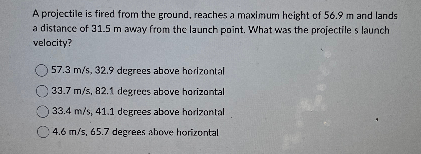 Solved A projectile is fired from the ground, reaches a | Chegg.com