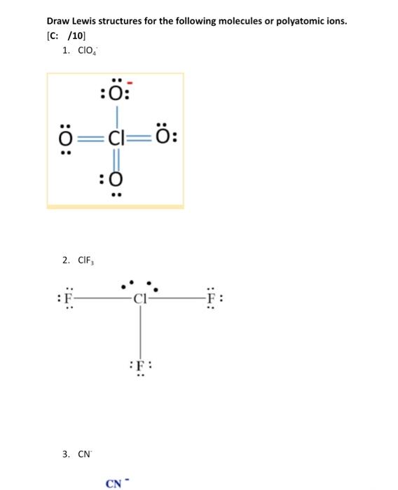 Solved Draw Lewis structures for the following molecules or | Chegg.com
