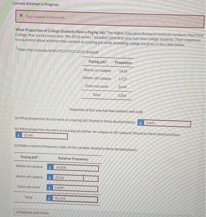 Solved Current Attempt in Progress * Your answer is | Chegg.com