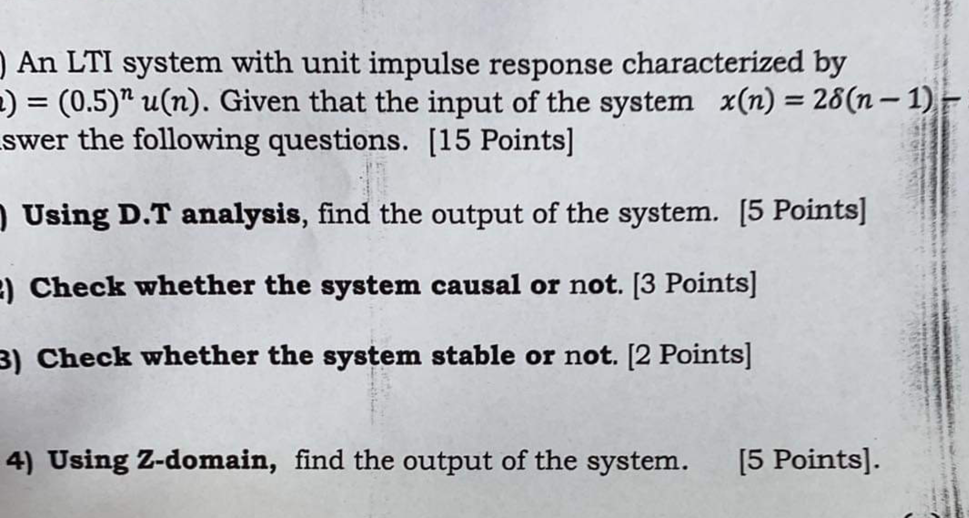 An LTI system with unit impulse response | Chegg.com