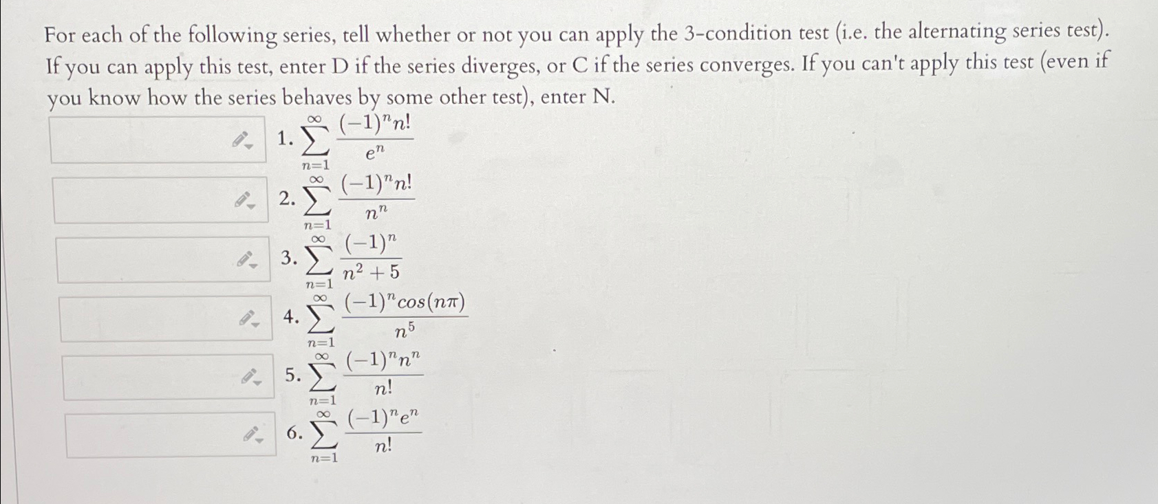 Solved For each of the following series, tell whether or not | Chegg.com