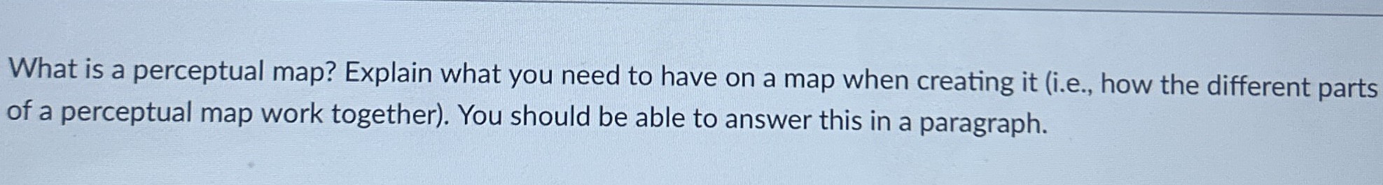 Solved What is a perceptual map? Explain what you need to | Chegg.com