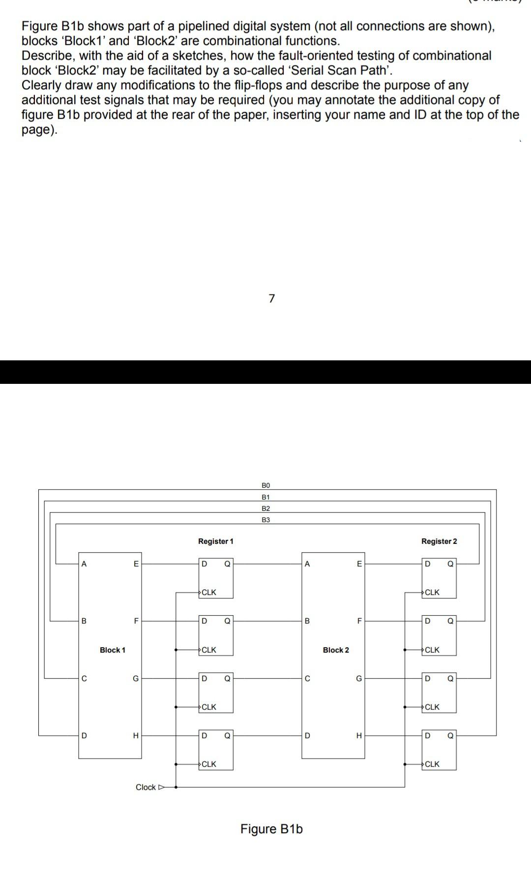 Solved Figure B1b Shows Part Of A Pipelined Digital System