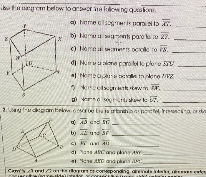 Solved Use the diagram below to answer the following | Chegg.com