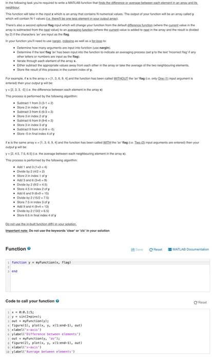 Solved My Solutions Using nargin: A Difference/Averaging | Chegg.com