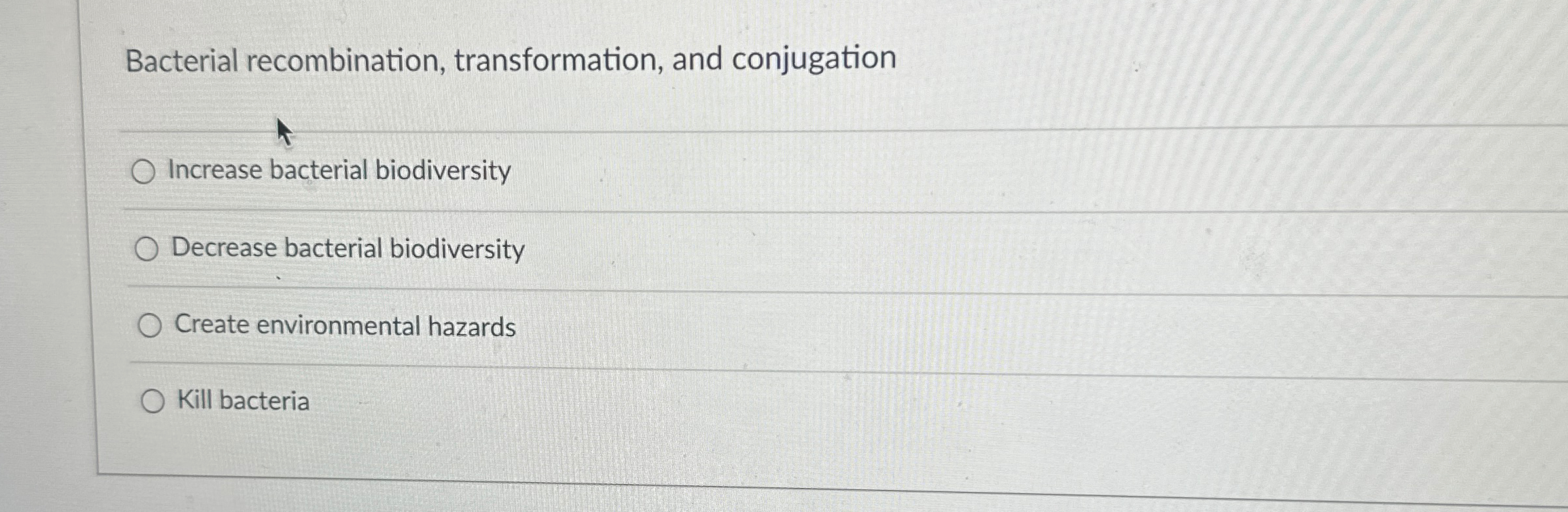 Solved Bacterial recombination, transformation, and | Chegg.com