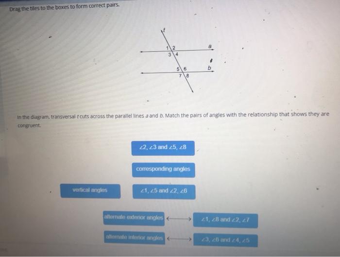 Solved Drag the tiles to the boxes to form correct pairs. 12 | Chegg.com