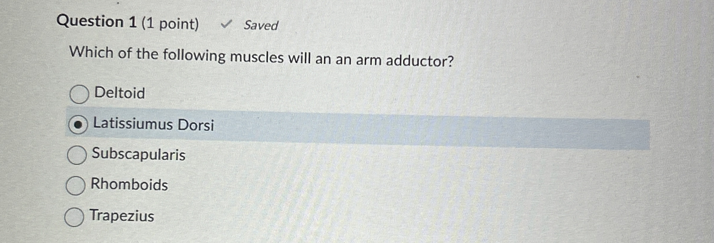 Solved Question 1 (1 ﻿point)SavedWhich of the following | Chegg.com