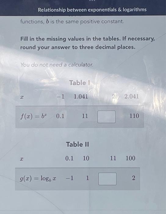 Solved functions, b is the same positive constant. Fill in | Chegg.com