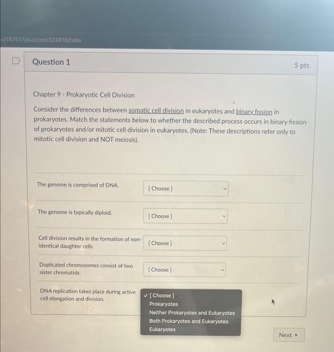 Solved Chapter 9 - Prokaryotic Cell Division Consider the | Chegg.com