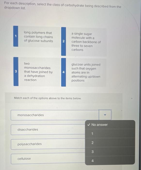 Solved For each description, select the class of | Chegg.com