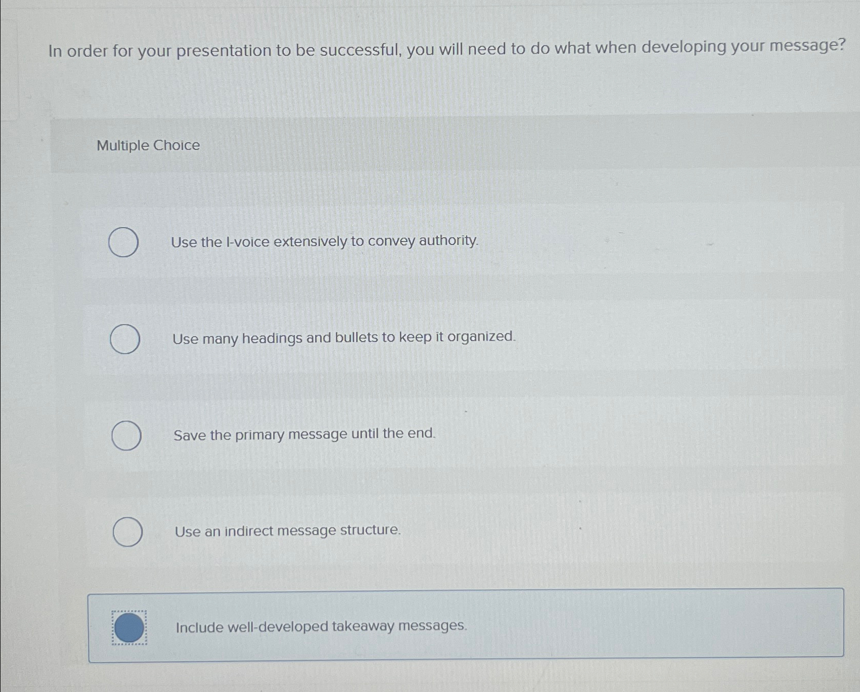Solved In order for your presentation to be successful, you | Chegg.com