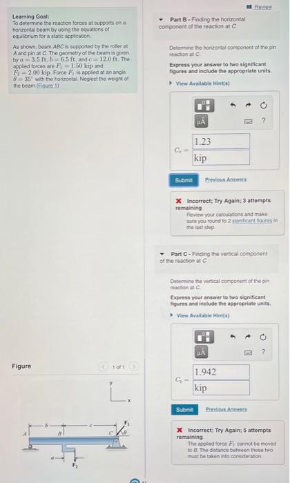 Solved Review Part B - Finding the horizontal component of | Chegg.com