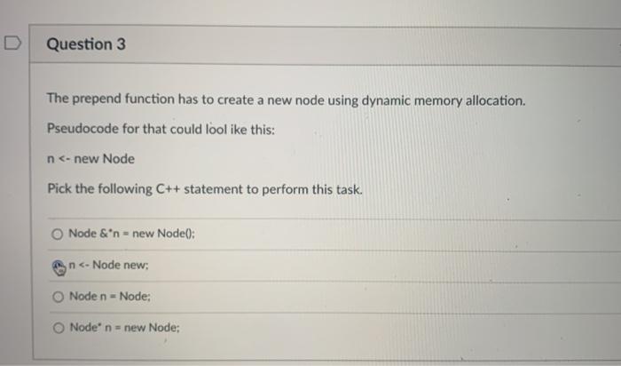 Solved Question 3 The prepend function has to create a new | Chegg.com