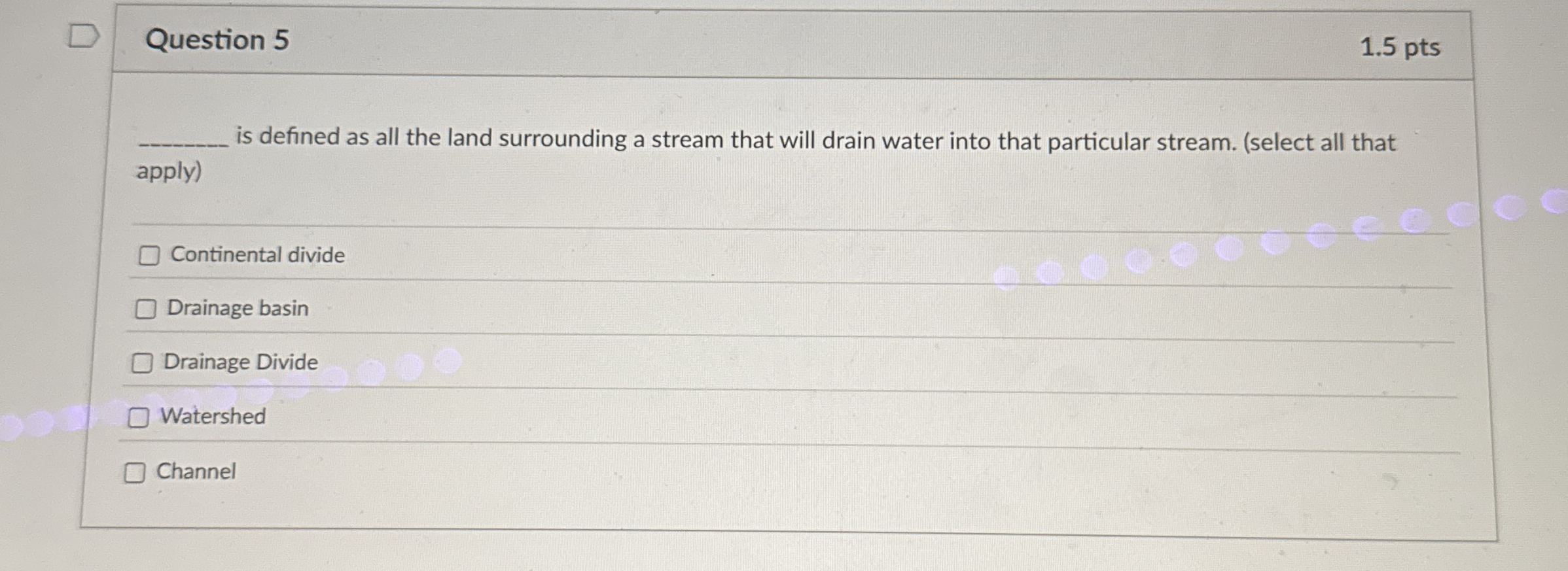 Solved Question 51.5 ﻿ptsis defined as all the land | Chegg.com