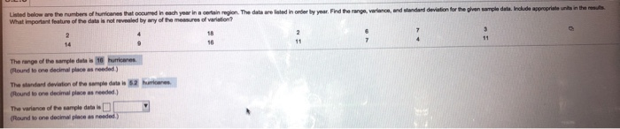 Solved Listed below are the numbers of humanes that curred | Chegg.com