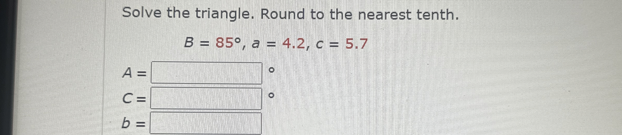 Solved Solve the triangle. Round to the nearest | Chegg.com