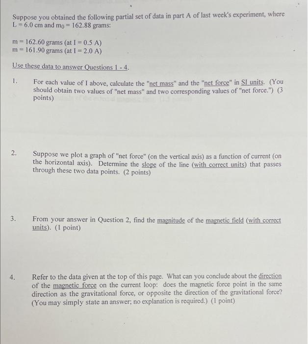 Suppose you obtained the following partial set of | Chegg.com