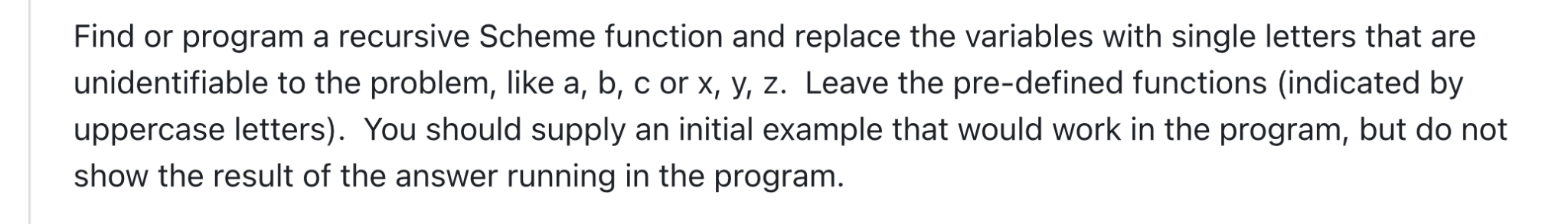 Solved Find or program a recursive Scheme function and | Chegg.com