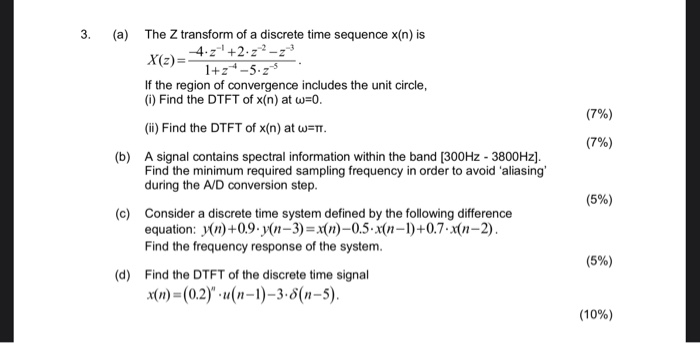 Solved The Z transform of a discrete time sequence x(n) is | Chegg.com