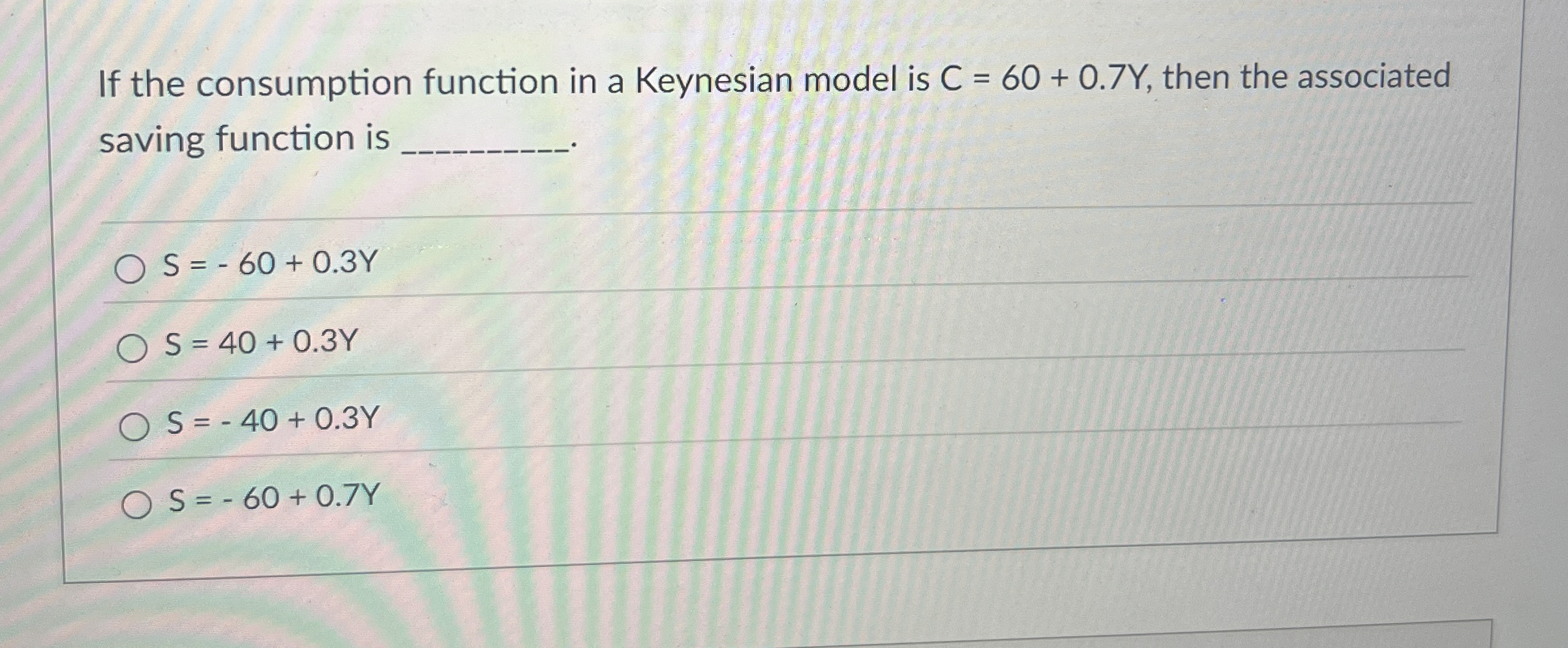 Solved If the consumption function in a Keynesian model is | Chegg.com