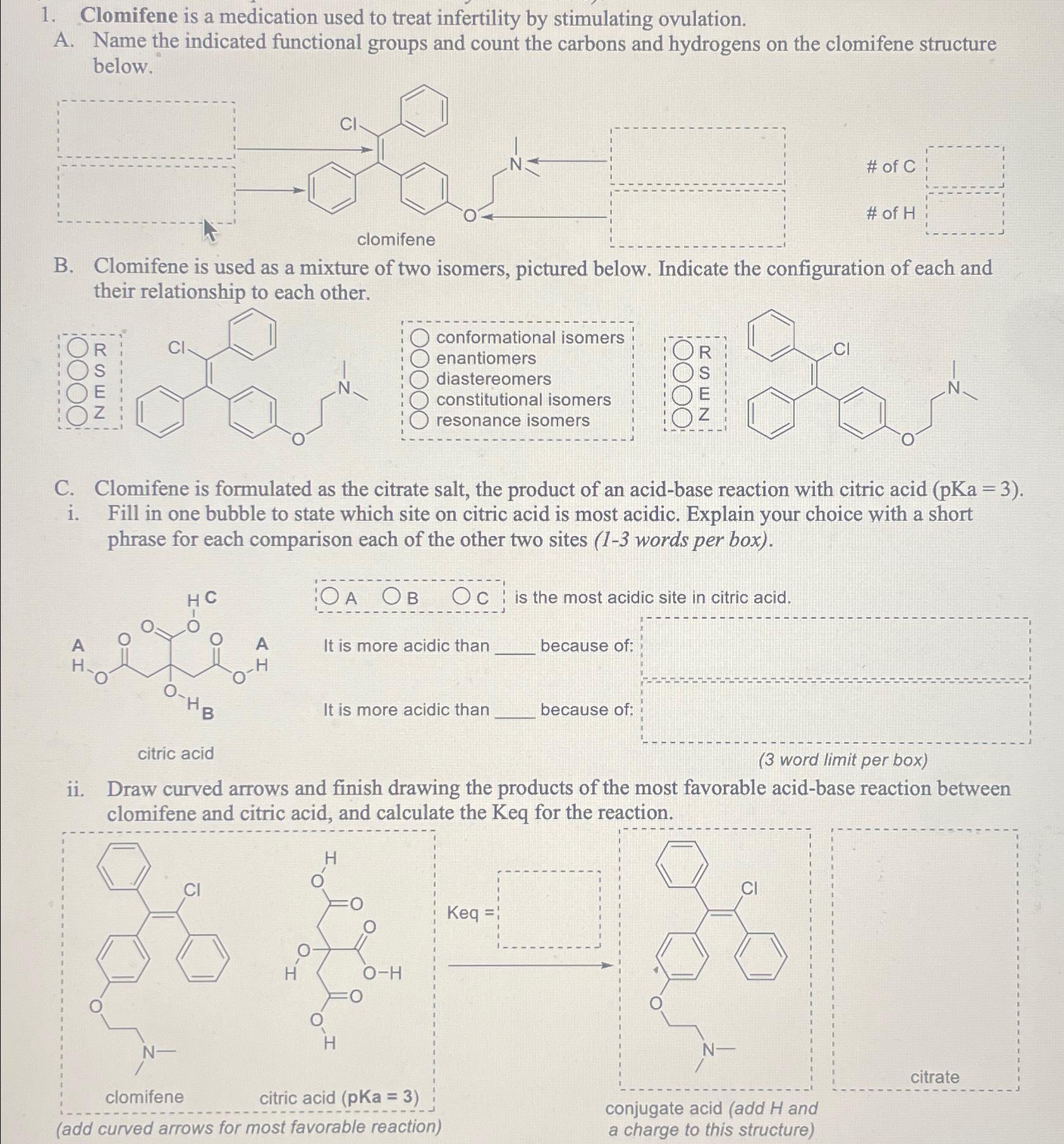 Solved Clomifene is a medication used to treat infertility | Chegg.com