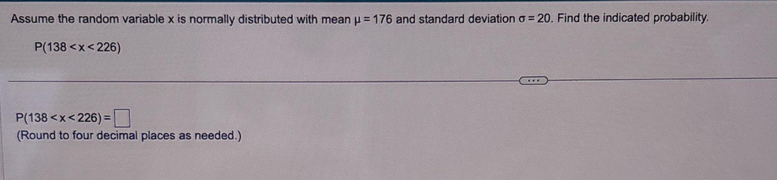 Solved Assume the random variable x ﻿is normally distributed | Chegg.com