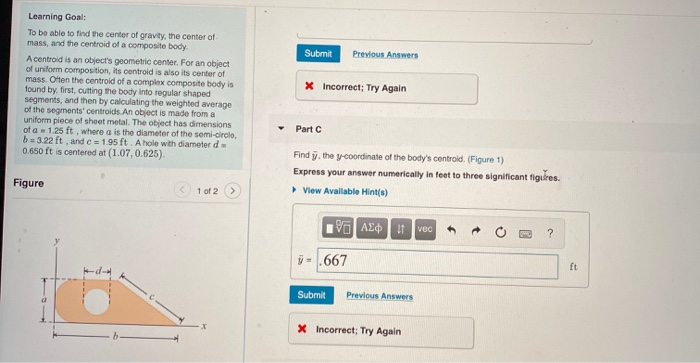 Solved Composite Bodies Learning Goal: To be able to find | Chegg.com