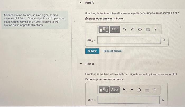 Solved A space station sounds an alert signal at time | Chegg.com
