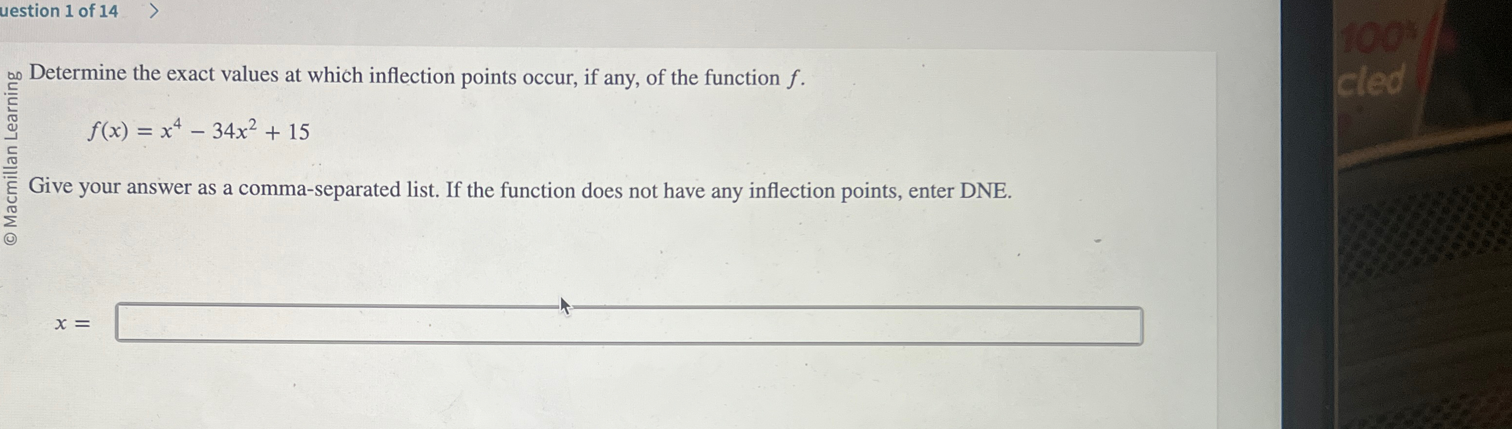 Solved uestion 1 of 14Determine the exact values at which | Chegg.com Solved uestion 1 of 14Determine the exact values at which | Chegg.com