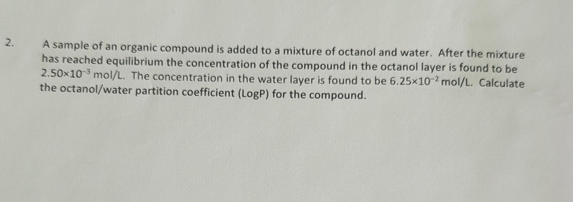 Solved A sample of an organic compound is added to a mixture | Chegg.com